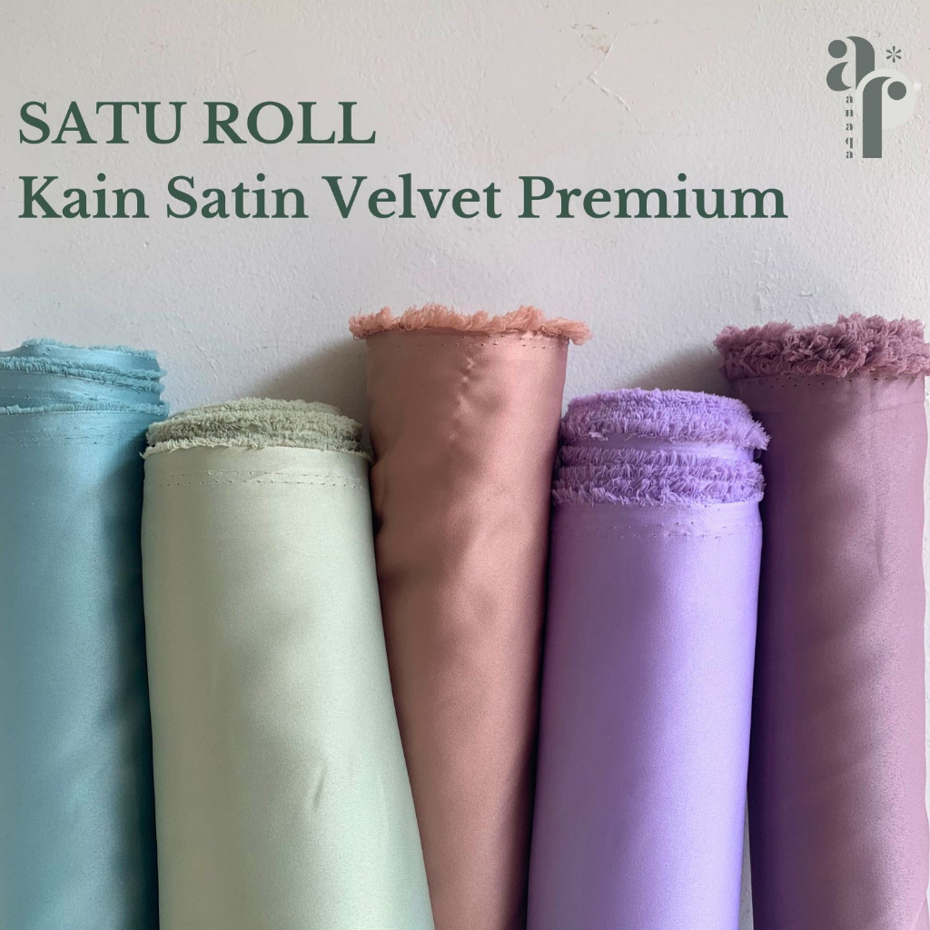 Jual 1 Rol Kain Satin Silk Velvet PREMIUM Bahan Dress, Dalaman ...