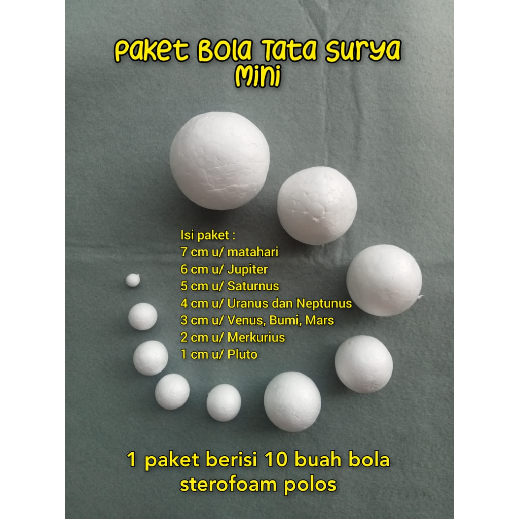 Jual PAKET MINI BOLA GABUS TATA SURYA PLANET MATAHARI Isi 10 Biji MURAH ...