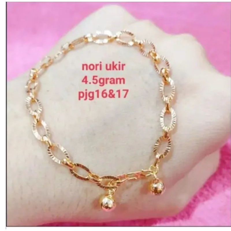 Jual Gelang rantai Nori ukuran perak asli 925 lapis emas | Shopee Indonesia