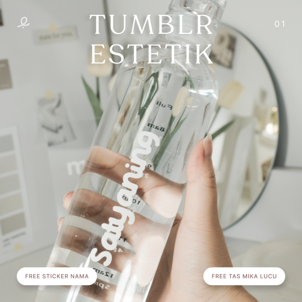 Jual Tumblr water bottle aesthetic custom nama | Botol tumblr air minum ...