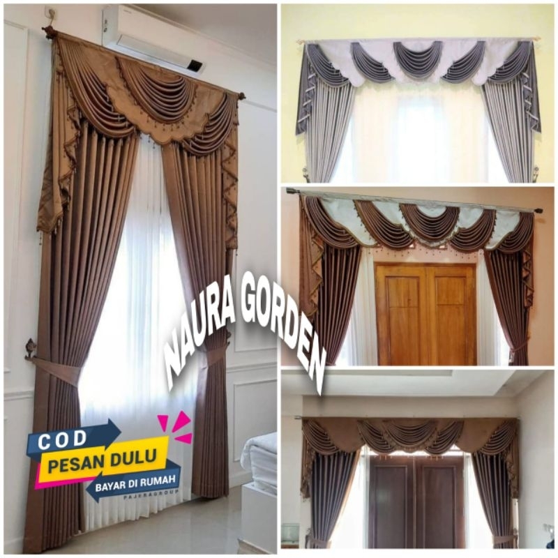 Jual gorden Poni Gelombang Spanyol satu set Gorden sultan Mewah Cantik ...
