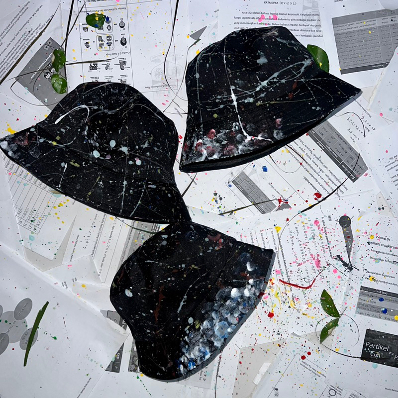 Jual DIY Painting Kit Bucket Hat Splash Dengan Leather Paint | DIY Topi ...