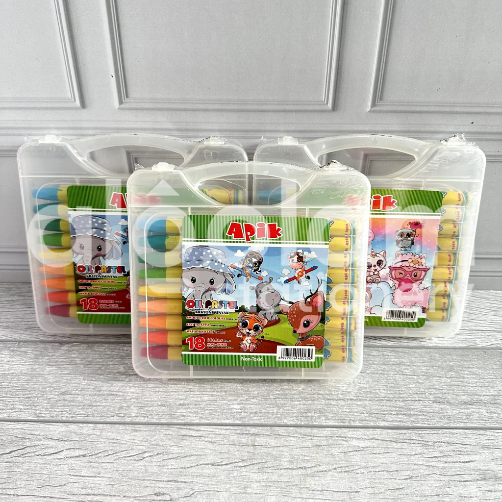 Jual SATU SET ( 18 WARNA ) Oil Pastel Crayon Apik 18 Warna | Shopee ...