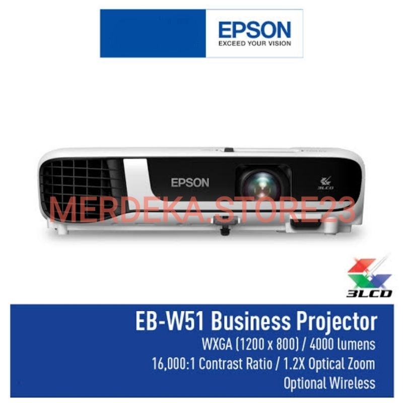 Jual PROYEKTOR EPSON EB-W51 EB W51 W 51 WXGA 4000 ANSI LUMENS HDMI 3LCD PROJECTOR - PENGGANTI ...