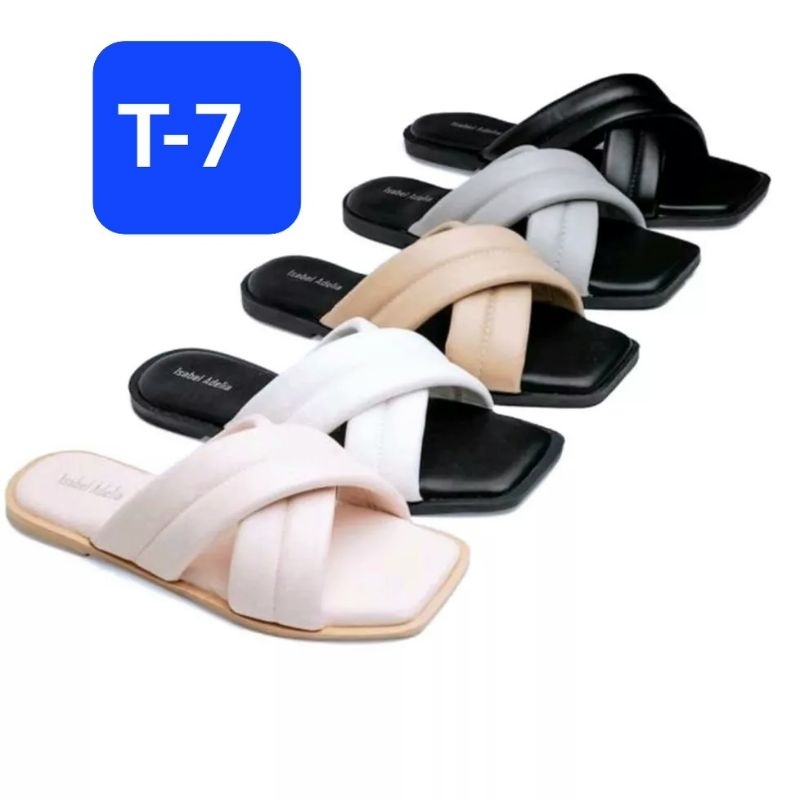 Jual SANDAL TEPLEK WANITA TALI SILANG T7 | Shopee Indonesia