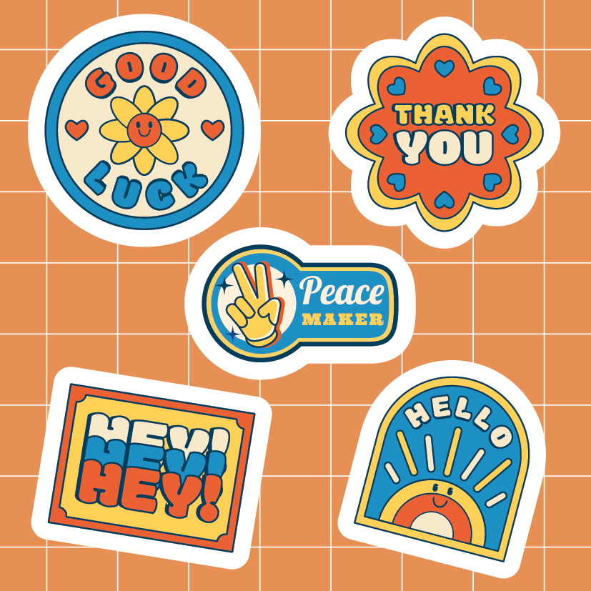 Jual Sticker Retro Design Cute Pack Sticker Deco Journal Sticker Tumbler Stiker Laptop