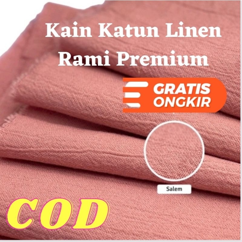 Jual Bahan Kain Katun Linen Rami Premium Meteran [ 0.5 Meter ] | Shopee ...