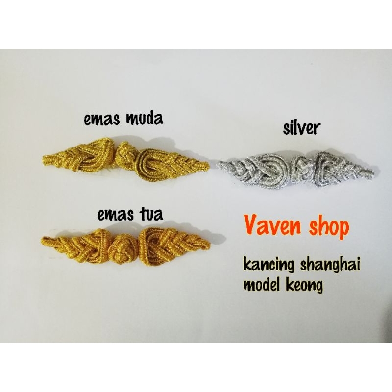 Jual Kancing Shanghai/ Kancing Cina - model KEONG emas, silver 1 lusin ...