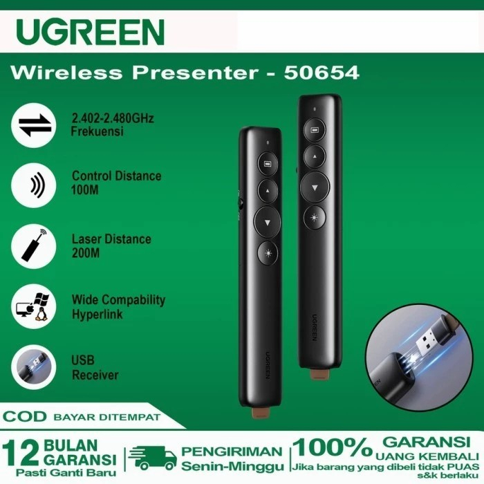 Jual Laser Pointer Remote Control Presenter Wireless 2.4ghz UGREEN 50654 | Shopee Indonesia