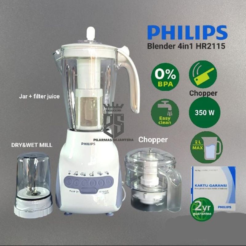 Jual Blender PHILIPS 4in1 HR2115 Blender PHILIPS HR 2115 Philips ALL IN ...