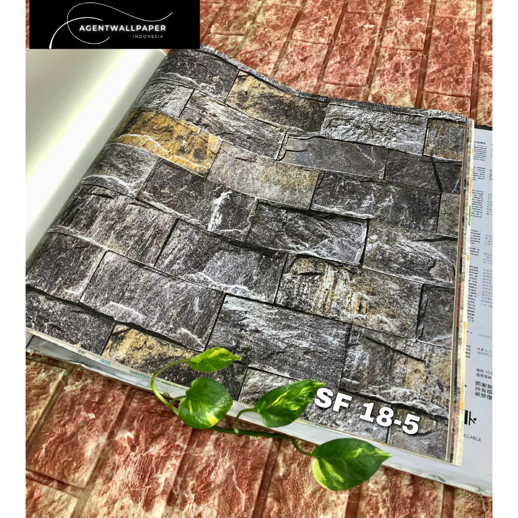 Jual Wallpaper Dinding Batu Alam Abstrak 3D Abu Cream Natural Sky Fall ...