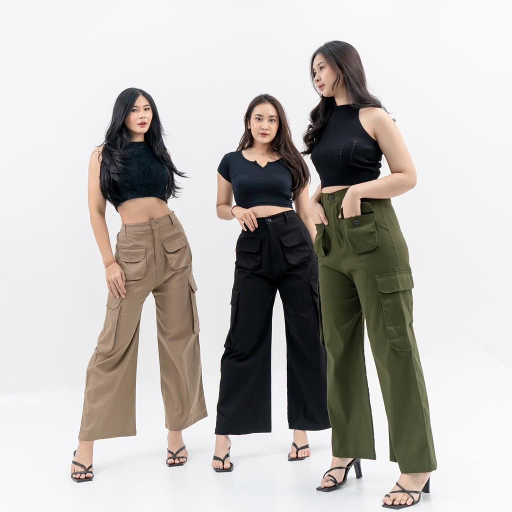 Jual [GURLBUCKET] Pillo Pant / Longpant Cargo / Kulot Cotton Twill ...