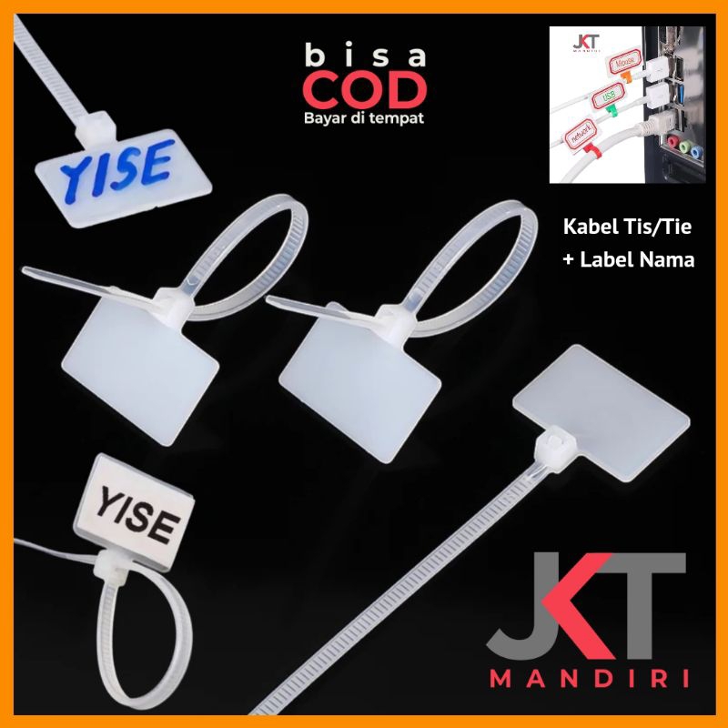 Jual Kabel Tis Kabel Tie Ties Dengan Label Nama Pengikat Warna putih ...