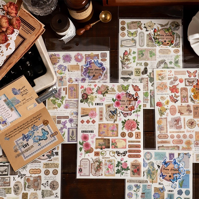 Jual Sticker Deco Vintage Scrapbook Retro Garden Series 06 Stiker ...