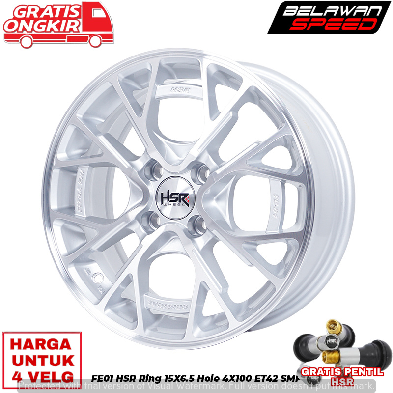 Jual PROMO!!!PELEK MOBIL RACING VELG MODIFIKASI RING 15 HSR FE01 PCD 4X100 UNTUK BRIO KIA ...