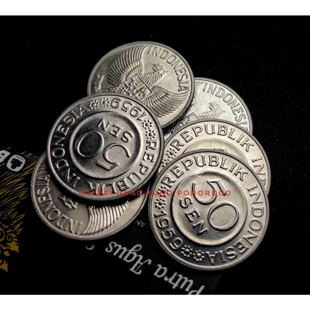 Jual UANG KUNO KOIN 50 SEN GARUDA TAHUN CAMPUR | Shopee Indonesia