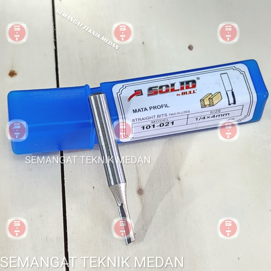 Jual 101-021 MATA PROFIL TRIMMER ROUTER STRAIGHT KOREK 1/4" X 4mm SOLID ...
