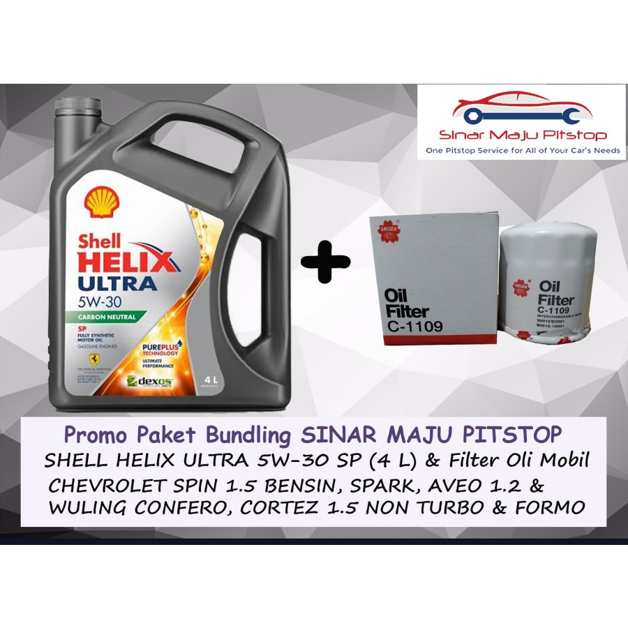 Jual Paket Bundling Oli SHELL HELIX ULTRA HX8 5W-30 API SP Original 4 ...