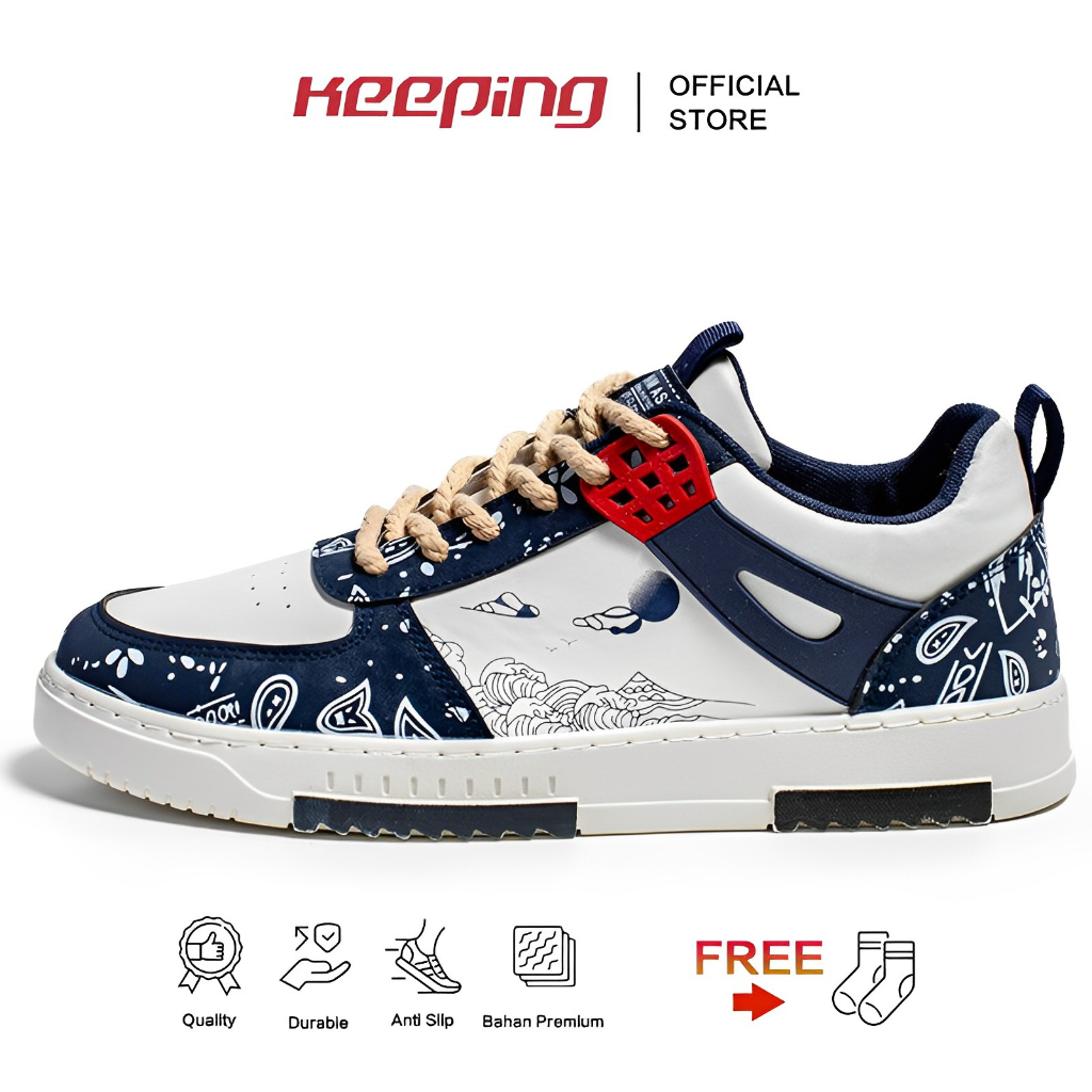 Jual Keeping Sepatu Pria Keren Sneakers Cowok Tali Trendy Kekinian ...