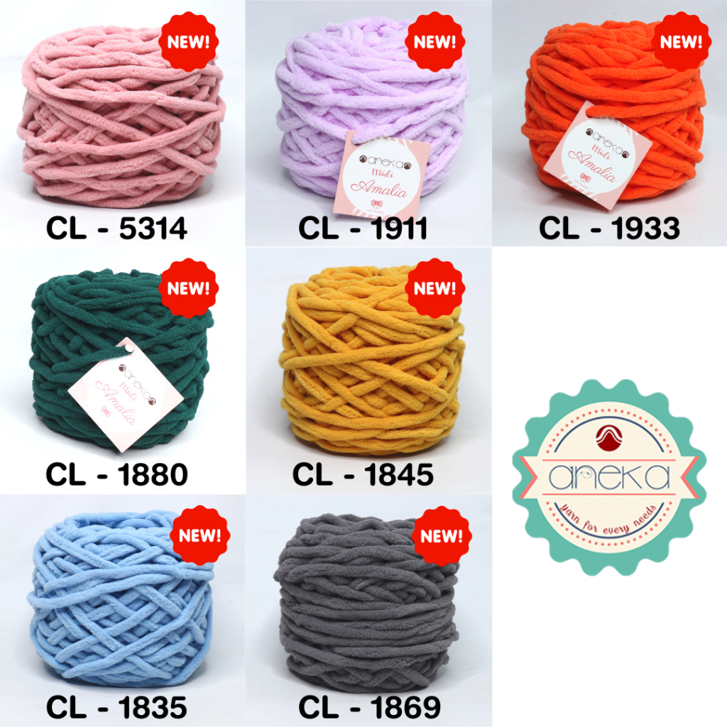 Jual KATALOG - Benang Rajut Chenille Midi Amalia Yarn PART 1 | Shopee ...