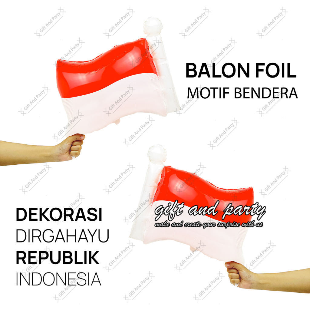 Jual Balon Foil Bendera Merah Putih / Balon Bendera / Balon Foil ...