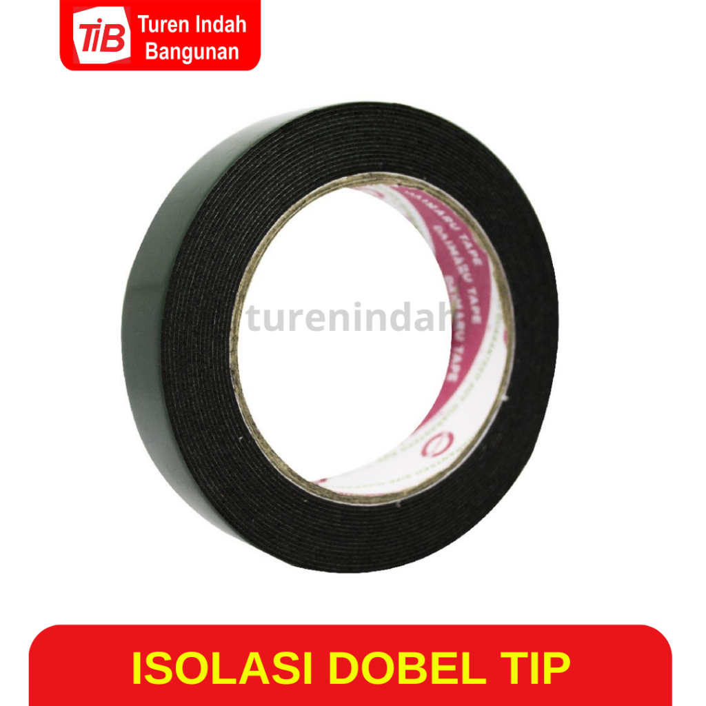 Jual TIB - ISOLASI DOUBLE TAPE HITAM - DOBEL TIP HITAM - DOUBLE TAPE FOAM | Shopee Indonesia