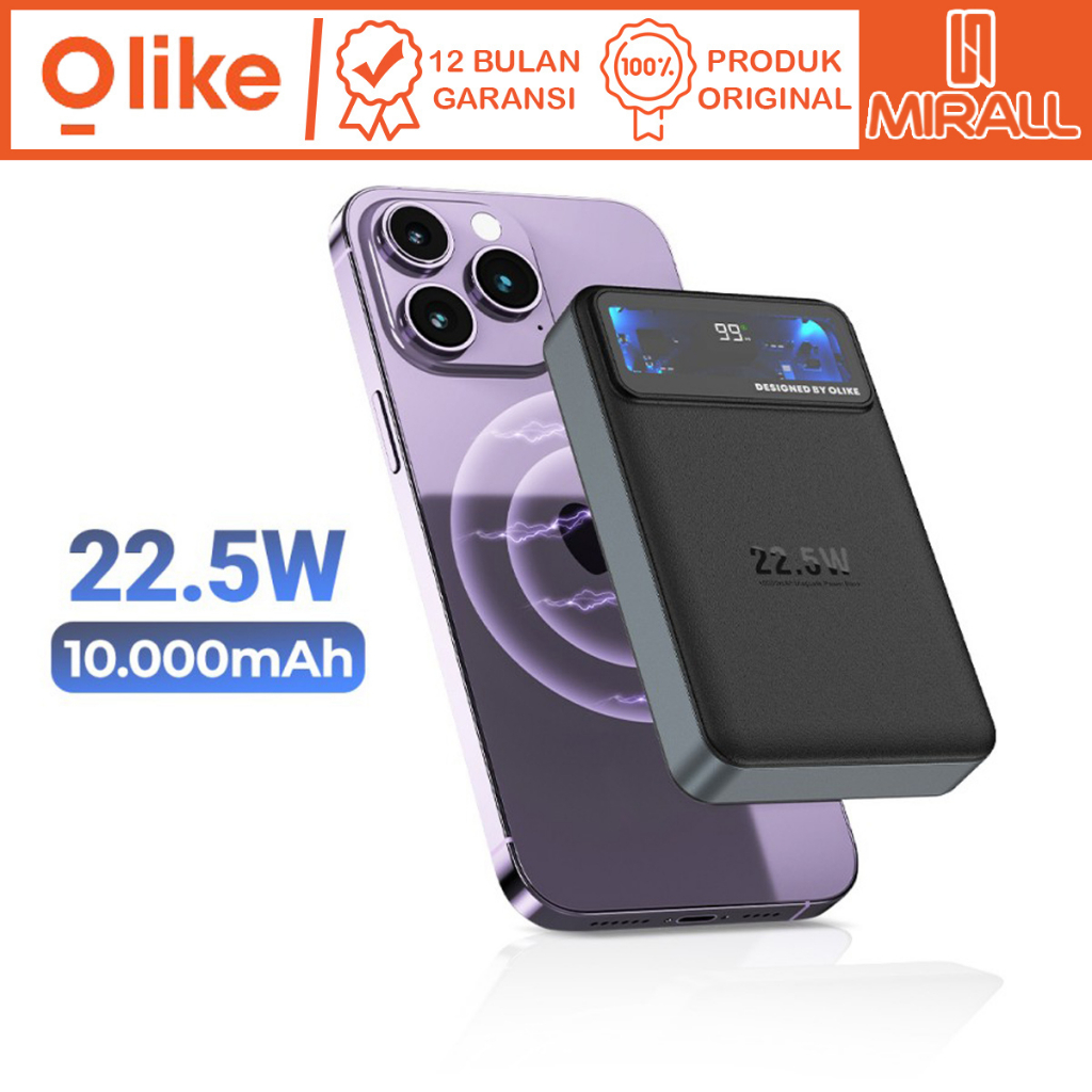 Jual OLIKE P301 WIRELESS POWER BANK MAGSAFE 22.5W FAST CHARGING MAGNET ...