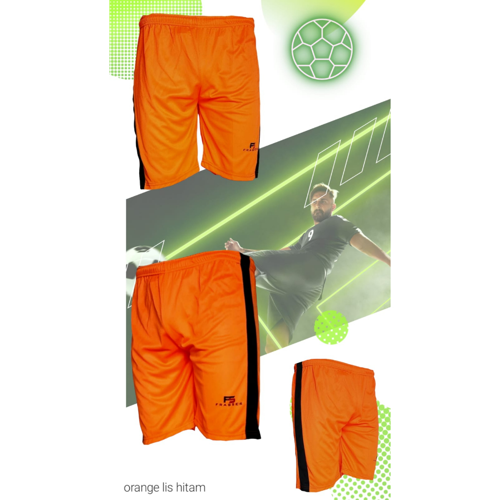 Jual Celana Bola Futsal Jogging Fraser Orange Lis Hitam Mitra | Shopee ...