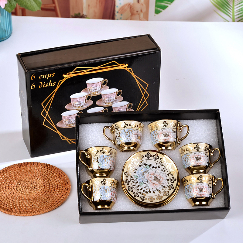 Jual hampers kado cangkir keramik set 6 in 1/Set cangkir dan piring ...