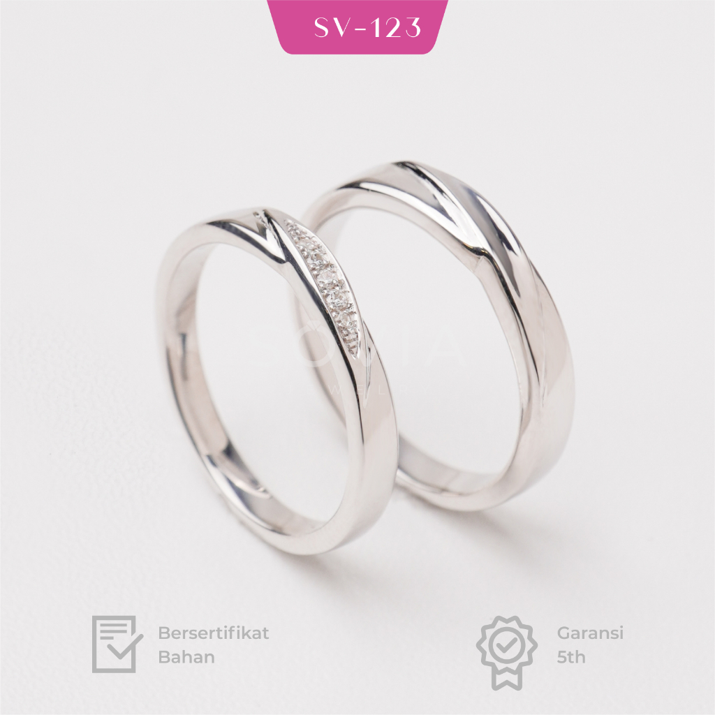 Jual Sovia Jewelry Cincin Kawin Couple Perak Silver Desain SV-123 ...