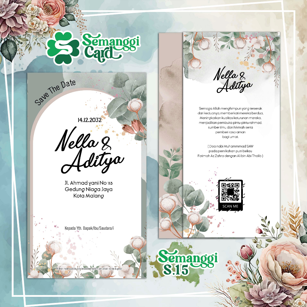 Jual Blangko Undangan Semanggi 15 | Blangko Undangan nikah pernikahan ...