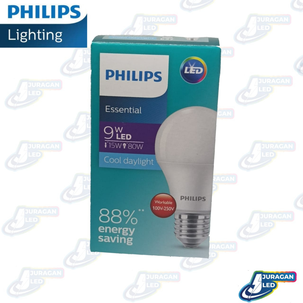 Jual Philips Essential LED Bulb 9W E27 6500K - Cool Day Light | Shopee Indonesia
