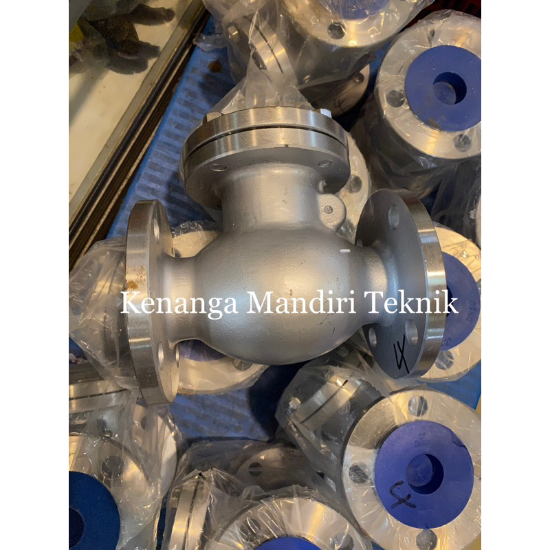 Jual Swing check valve stainless ss 304 jis 10k / klep tabok stainless flange 1 1/2” inch ...