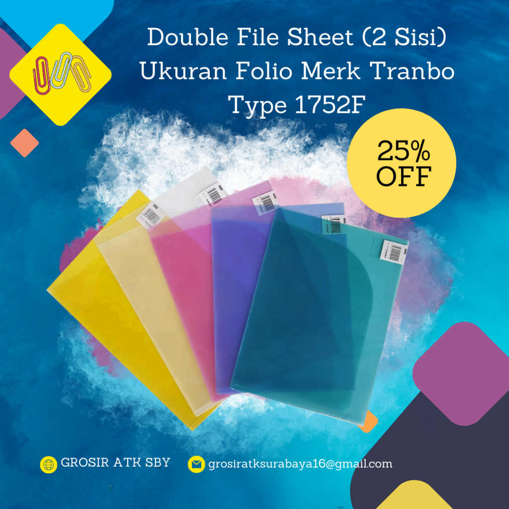 Jual Map Plastik / Double File Sheet Folio Type 1752F (2 Side) | Shopee ...