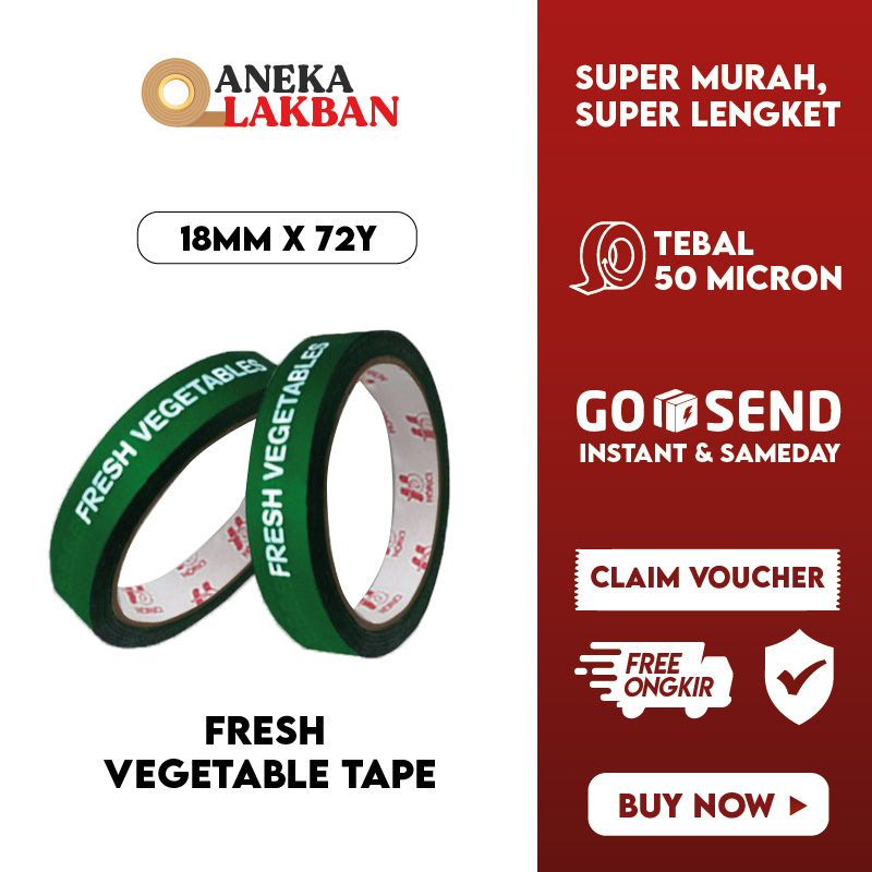 Jual HORICI FRESH VEGETABLE LAKBAN OPP TAPE 15MM*72Y ISOLASI SAYUR DAN BUAH 72Y HIDROPONIK ...