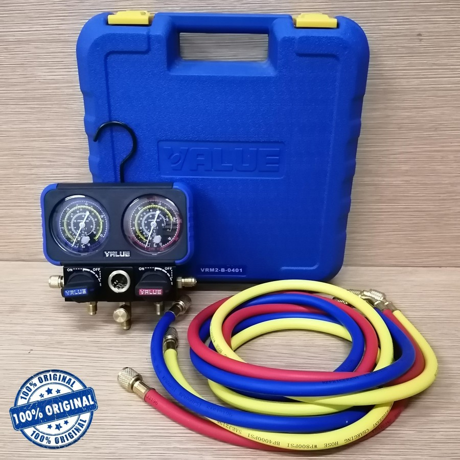 Jual MANIFOLD GAUGE VALUE VRM2-B-0401 R22/134A/R410A/R407C ( R410 / R ...