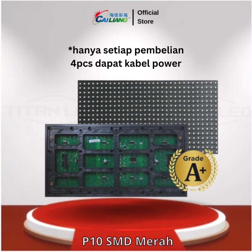 Jual PANEL MODUL MODULE LED P10 RUNNING TEXT SMD RED MERAH FULL OUTDOOR ...