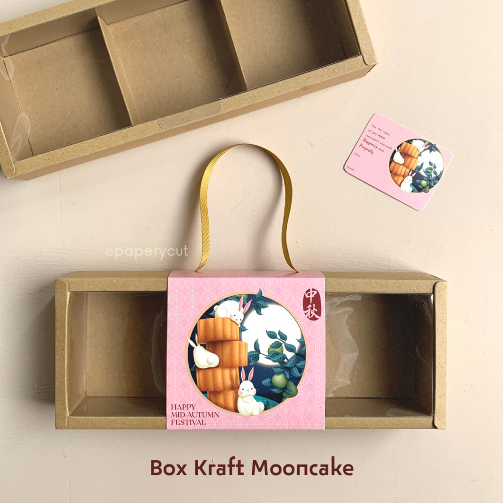 Jual Box Dus Kotak Kue Bulan Mooncake Mid Autumn isi 3 - Kraft | Shopee Indonesia
