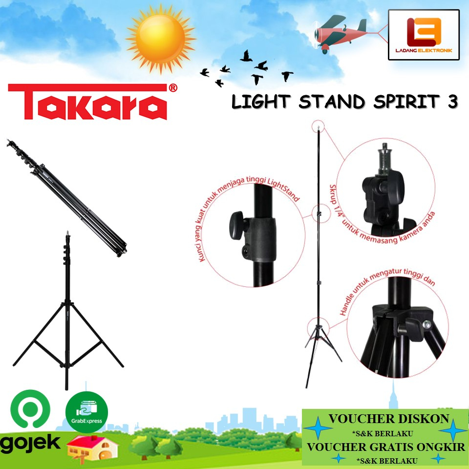 Jual Takara Light Stand Spirit 3 / Takara Spirit 3 Light Stand Lampu ...