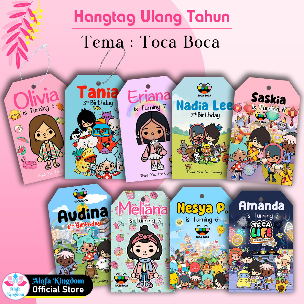 Jual alafakingdom Hangtag Ulang Tahun Toca Boca Custom 8 Pcs | Shopee ...