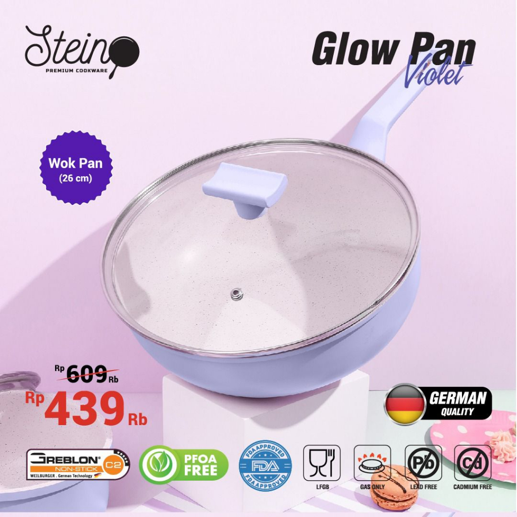 Jual [FREE NYLON] Steincookware Stein Wok 26cm Wajan 26 cm Glow Pink ...