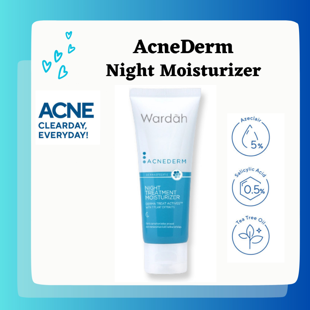 Jual Wardah Acnederm Night Treatment Moisturizer 40ml | Pelembab Wajah ...