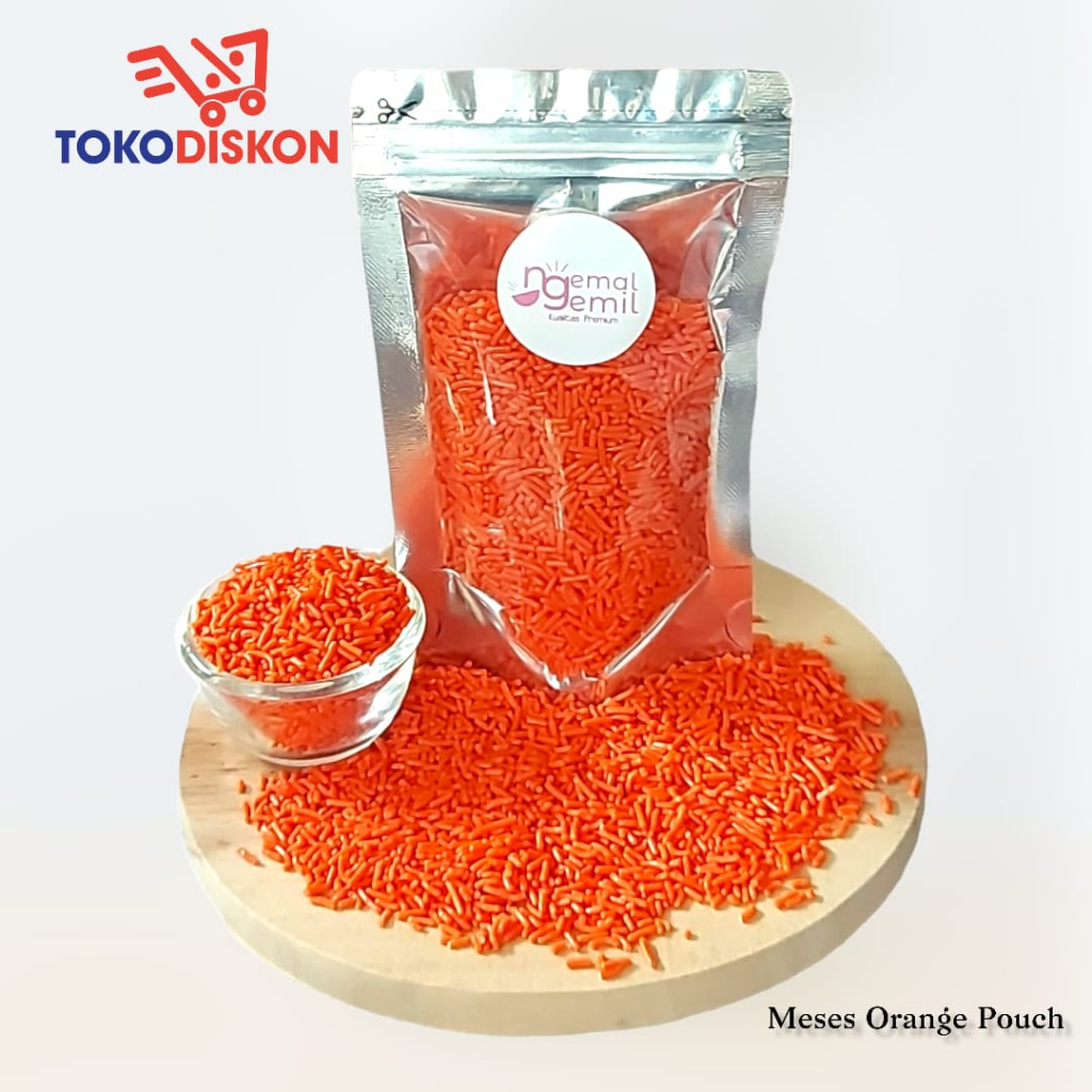 Jual Meses Pouch Meses Oranye Butiran Coklat Sprinkle Topping Donut Kue ...