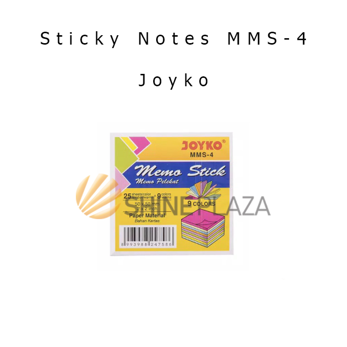 Jual Memo Tempel Sticky Notes Joyko MMS-4 - Kertas Stick Note Pad Warna ...