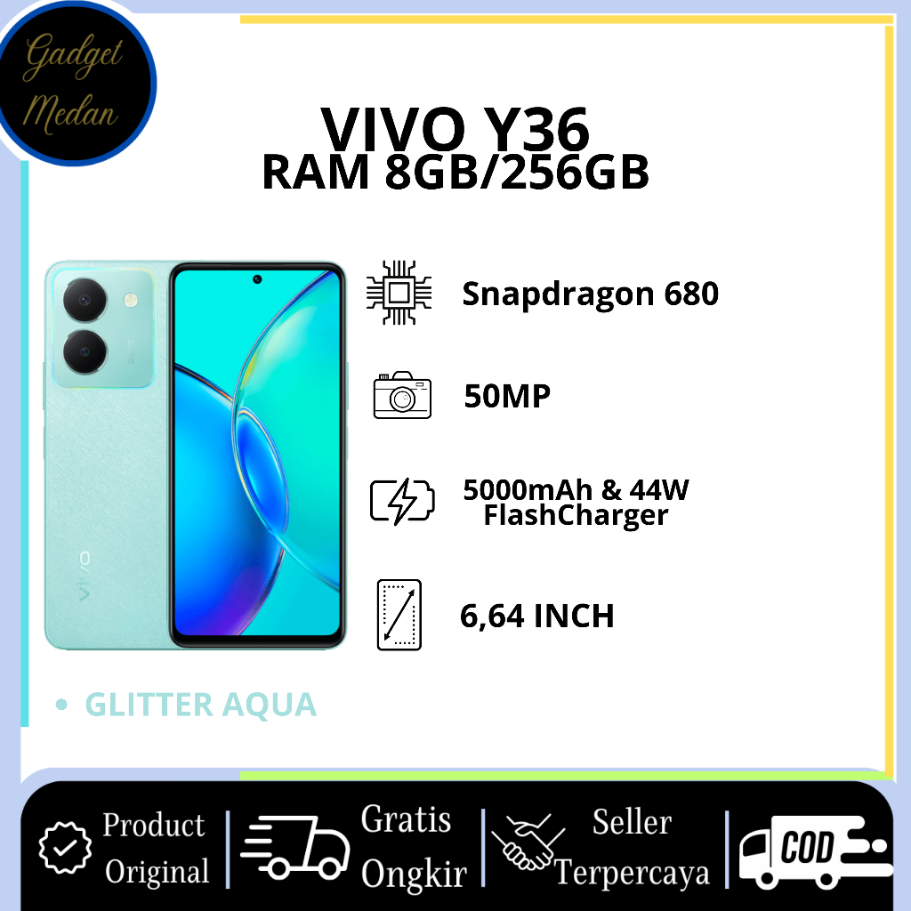 Jual VIVO Y36 4G 5G RAM 8/256 GB GARANSI RESMI-GADGET MEDAN | Shopee Indonesia