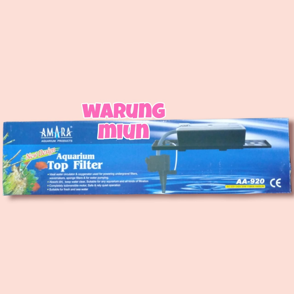 Jual Filter aquarium Amara AA-920 Pompa air lengkap top box | Shopee ...