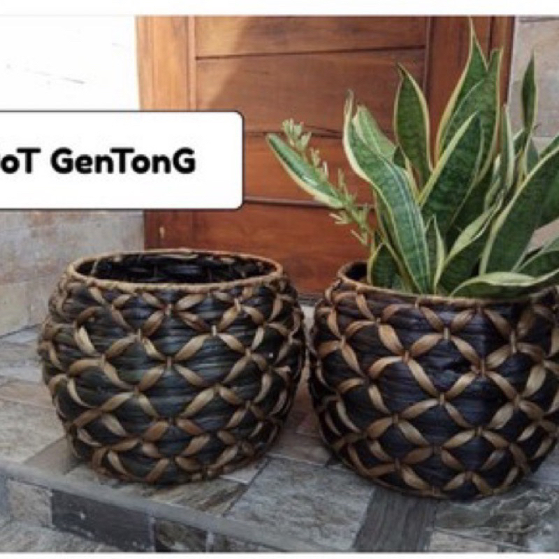 Jual Pot Gentong Hitam Enceng Gondok | Shopee Indonesia
