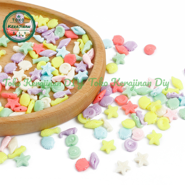 Jual ( 60 Pcs ) Manik Manik Mote Pastel Love Bunga Warna Pastel Mute ...