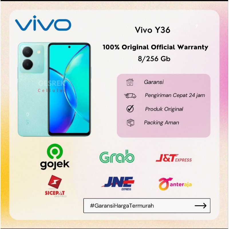 Jual Vivo Y36 5G / LTE 8/256GB - Garansi RESMI | Shopee Indonesia