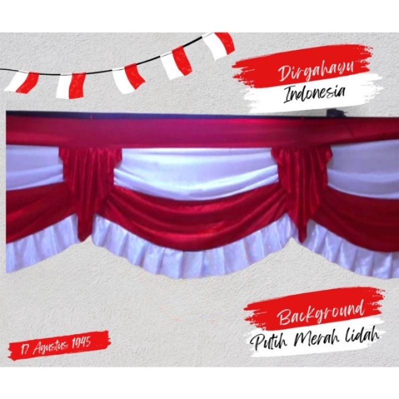 Jual Bendera Background Polos Putih Merah Lidah Untuk Kemeriahan HUT ...